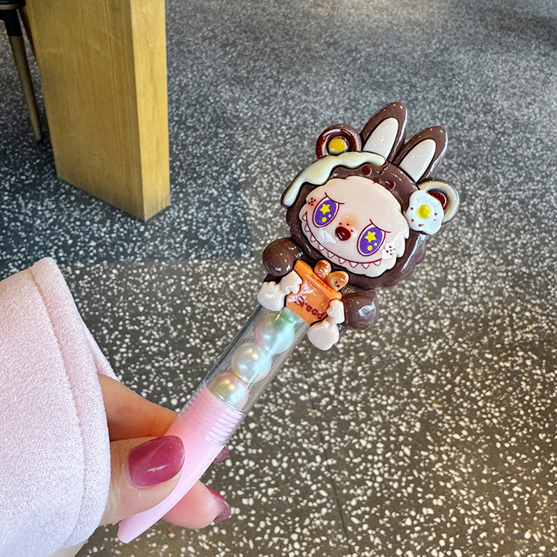 Cartoon dress-up labubu ballpoint pen Gel pen-black ink – Little Trendy