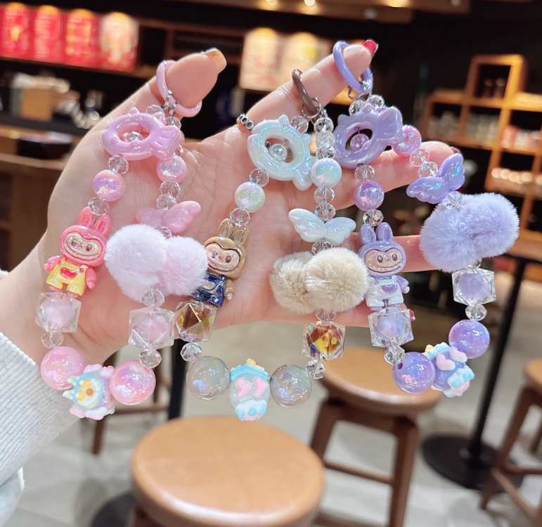 Labubu Beaded mobile phone chain Labubu bag pendant – Little Trendy
